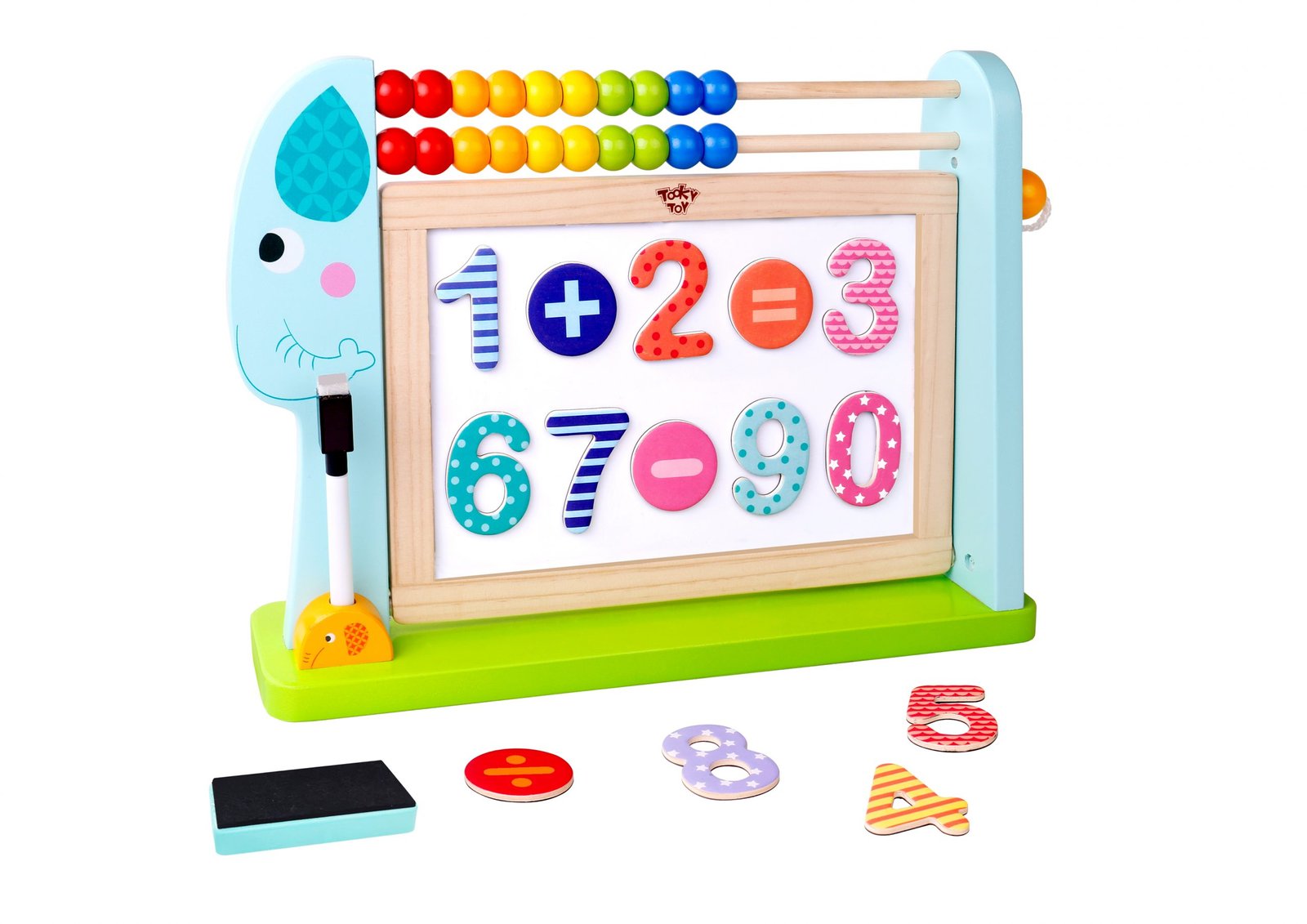 Wooden Elephant Reversible Abacus Easel